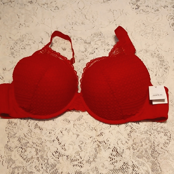 Auden | Intimates & Sleepwear | Auden Red Lace Push Up Comfort Wire ...
